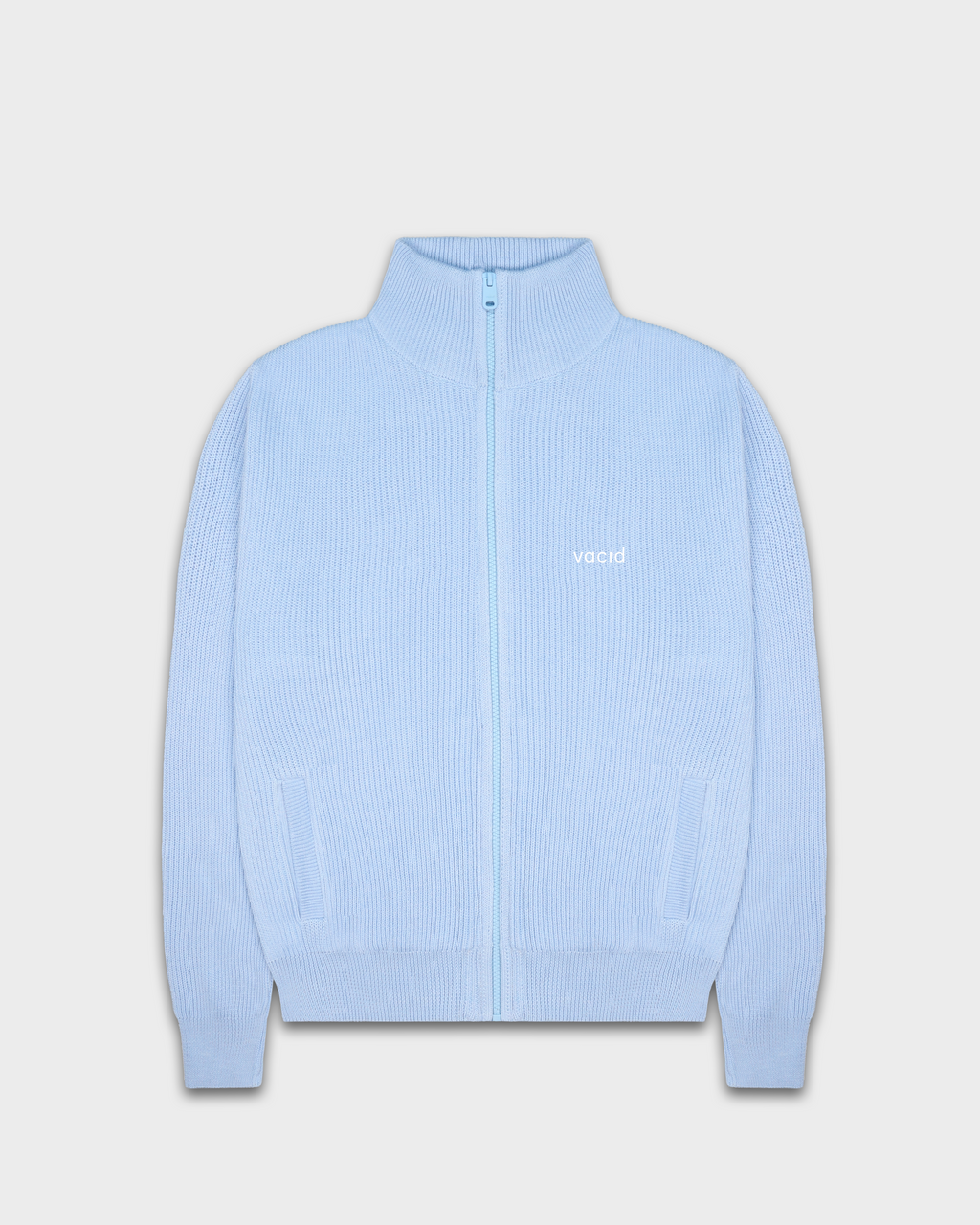 Knit Full-Zip Baby Blue